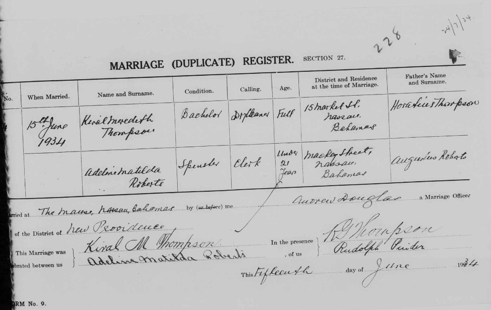 ROBERTS, Adeline Matilda ‘Addie’ (1917-1970) – Out Island Boy